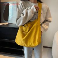China Solid-Color Nylon Tote Bag Lightweight Versatile and Spacious Daily Commuting Bags Korean-Style Relaxed Shoulder Tote Bag for sale