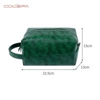 China 2026 New PU Leather Vintage Toiletry Bag Large Capacity Waterproof Stylish Portable Makeup Storage Cosmetic Pouch for Toiletries for sale