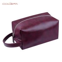 China 2026 New PU Leather Vintage Toiletry Bag Large Capacity Waterproof Stylish Portable Makeup Storage Cosmetic Pouch for Toiletries for sale