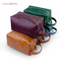 China 2026 New PU Leather Vintage Toiletry Bag Large Capacity Waterproof Stylish Portable Makeup Storage Cosmetic Pouch for Toiletries for sale