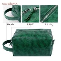 China 2026 New PU Leather Vintage Toiletry Bag Large Capacity Waterproof Stylish Portable Makeup Storage Cosmetic Pouch for Toiletries for sale