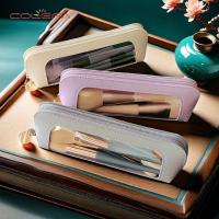 China Compact and Portable PU Leather +PVC Makeup Bag Eyebrow Pencil & Makeup Brush Organizer Waterproof Travel Bag Pencil Pouch for sale