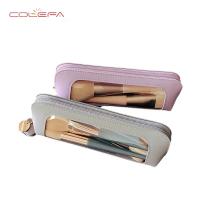 China Compact and Portable PU Leather +PVC Makeup Bag Eyebrow Pencil & Makeup Brush Organizer Waterproof Travel Bag Pencil Pouch for sale