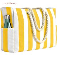 China Colefa Customized Travel Beach Bag Women's Canvas Tote Bag Premium Shoulder Large Capacity Handbag Storage Bags with Logo for sale