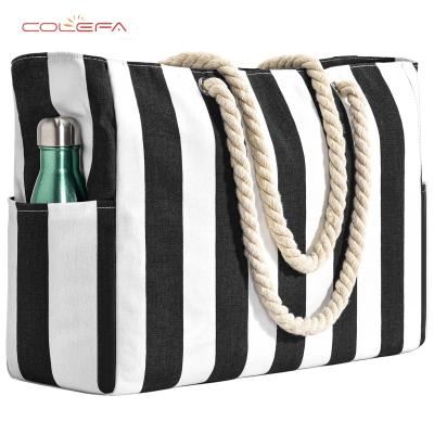 China Colefa Customized Travel Beach Bag Women's Canvas Tote Bag Premium Shoulder Large Capacity Handbag Storage Bags with Logo for sale