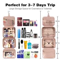 China Colefa New Women's Fashion PU Leather Hanging Hook-Style Storage Bag Travel Portable Cosmetic Toiletry Bag Full Customization for sale