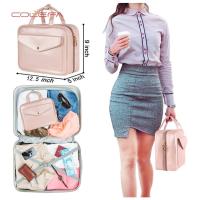 China Colefa New Women's Fashion PU Leather Hanging Hook-Style Storage Bag Travel Portable Cosmetic Toiletry Bag Full Customization for sale