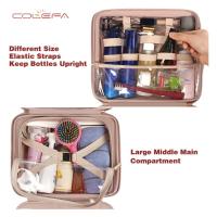 China Colefa New Women's Fashion PU Leather Hanging Hook-Style Storage Bag Travel Portable Cosmetic Toiletry Bag Full Customization for sale