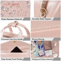 China Colefa New Women's Fashion PU Leather Hanging Hook-Style Storage Bag Travel Portable Cosmetic Toiletry Bag Full Customization for sale