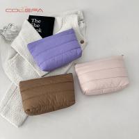 China 2026 Solid-Color Minimalist Nylon+Cotton-Filled Small Square Cosmetic Bag New Korean Style Fashionable Casual Bag Stylish Commuting Clutch for sale