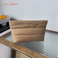 China 2026 Solid-Color Minimalist Nylon+Cotton-Filled Small Square Cosmetic Bag New Korean Style Fashionable Casual Bag Stylish Commuting Clutch for sale