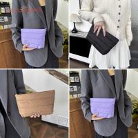 China 2026 Solid-Color Minimalist Nylon+Cotton-Filled Small Square Cosmetic Bag New Korean Style Fashionable Casual Bag Stylish Commuting Clutch for sale