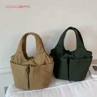 China Custom LOGO Niche Nylon Shoulder Tote Bags Large Capacity Handled Women's Korean Style Tote Bag with Multiple Pockets for sale