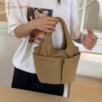 China Custom LOGO Niche Nylon Shoulder Tote Bags Large Capacity Handled Women's Korean Style Tote Bag with Multiple Pockets for sale