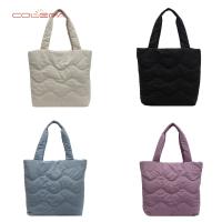 China Soft Tote Bag for Women Commuting & Study Use Lightweight Nylon+Cotton-Filled Shoulder Tote Bag Solid Color Waterproof Handbag for sale