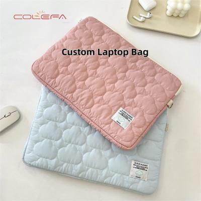 China Customized Korean Cute Cloud Embroidery Pad Tablet Case 11/13/15-inch Laptop Storage Bags Polyester Made Lightweight with LOGO for sale