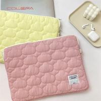China Customized Korean Cute Cloud Embroidery Pad Tablet Case 11/13/15-inch Laptop Storage Bags Polyester Made Lightweight with LOGO for sale