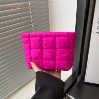 China 2026 New Fashion Pleated Clutch Makeup Bags Women's Korean Style Polyester Chic Versatile Casual Small Square Cosmetic Bags for sale