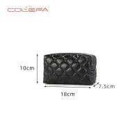 China Colefa 2026 New Customizable New Polyester Waterproof Fall/Winter Embroidered Diamond-Quilted Cosmetic Bag Fashion Creative Candy-Colored Bags for sale