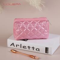 China Colefa 2026 New Customizable New Polyester Waterproof Fall/Winter Embroidered Diamond-Quilted Cosmetic Bag Fashion Creative Candy-Colored Bags for sale