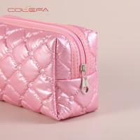 China Colefa 2026 New Customizable New Polyester Waterproof Fall/Winter Embroidered Diamond-Quilted Cosmetic Bag Fashion Creative Candy-Colored Bags for sale