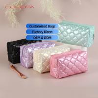 China Colefa 2026 New Customizable New Polyester Waterproof Fall/Winter Embroidered Diamond-Quilted Cosmetic Bag Fashion Creative Candy-Colored Bags for sale