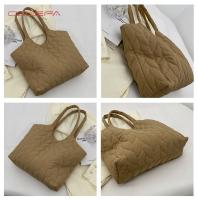 China Oxford Cotton-Filled Quilted Tote Bag for Women 2026 New Arrival Minimalist Solid Color Tote Autumn/Winter Diamond Quilted Bag for sale