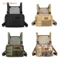 China Custom Oxford Outdoor Sports Chest Bag Men's Vest Bag Multi-Functional Large Capacity Camo Trendy Casual Vest Chest Bags for sale