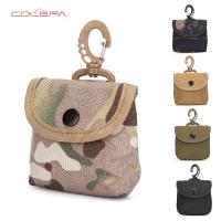 China Customizable Outdoor Use Leisure Mini Key Pouch Compact Wallet & Earbud Case Nylon Lightweight Camo Hook Style Bag for sale
