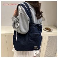 China New Denim Tote Bag Korean Style Shoulder Tote Bags Customized Vintage Bohemian Women's Large Capacity Bag with Logo for sale