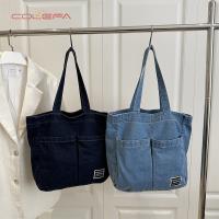 China New Denim Tote Bag Korean Style Shoulder Tote Bags Customized Vintage Bohemian Women's Large Capacity Bag with Logo for sale