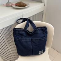 China New Denim Tote Bag Korean Style Shoulder Tote Bags Customized Vintage Bohemian Women's Large Capacity Bag with Logo for sale