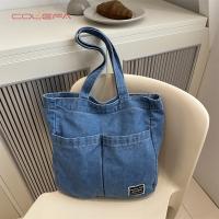 China New Denim Tote Bag Korean Style Shoulder Tote Bags Customized Vintage Bohemian Women's Large Capacity Bag with Logo for sale