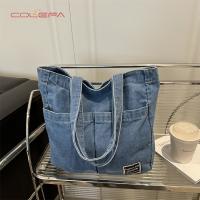 China New Denim Tote Bag Korean Style Shoulder Tote Bags Customized Vintage Bohemian Women's Large Capacity Bag with Logo for sale