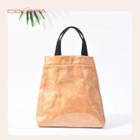 China Multi-Layer Vintage-Washed DuPont Paper Bag + Transparent PVC Waterproof Single-Shoulder Paper Shopping Tote Bags with Logo for sale