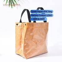 China Multi-Layer Vintage-Washed DuPont Paper Bag + Transparent PVC Waterproof Single-Shoulder Paper Shopping Tote Bags with Logo for sale