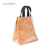 China Multi-Layer Vintage-Washed DuPont Paper Bag + Transparent PVC Waterproof Single-Shoulder Paper Shopping Tote Bags with Logo for sale