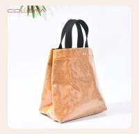 China Multi-Layer Vintage-Washed DuPont Paper Bag + Transparent PVC Waterproof Single-Shoulder Paper Shopping Tote Bags with Logo for sale