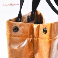 China Multi-Layer Vintage-Washed DuPont Paper Bag + Transparent PVC Waterproof Single-Shoulder Paper Shopping Tote Bags with Logo for sale