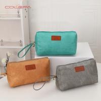 China DuPont Paper Handheld Cosmetic Bag Retro Travel Tyvek Paper Waterproof Portable Washable Paper Toiletry Makeup Organizer Bags for sale