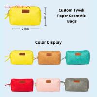 China DuPont Paper Handheld Cosmetic Bag Retro Travel Tyvek Paper Waterproof Portable Washable Paper Toiletry Makeup Organizer Bags for sale