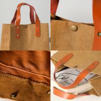 China Eco-Friendly Washable Kraft Paper Tote Bag Portable Luxury Commuting Pouch for Office Essentials Book Carryall for Daily Commute for sale
