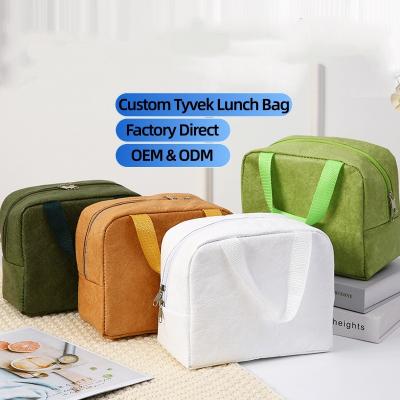 China DuPont Paper Lunch Bag Insulated Carrier Large Capacity Commuting Portable Bag Pack Eco-Friendly Waterproof with Custom LOGO for sale