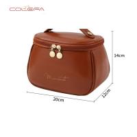 China New Waterproof Cosmetic Bag PU Leather Minimalist Design Zipper Closure with Large Capacity Storage Portable and High-Quality for sale