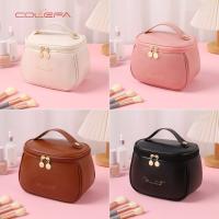 China New Waterproof Cosmetic Bag PU Leather Minimalist Design Zipper Closure with Large Capacity Storage Portable and High-Quality for sale