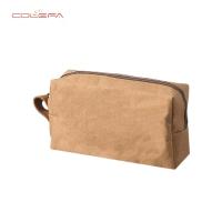 China Customized Washable Kraft Paper Bag with Zipper Digital Print Toiletry Bag Paper Full-Printed Makeup Cosmetic Pouch with LOGO for sale