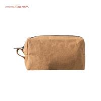 China Customized Washable Kraft Paper Bag with Zipper Digital Print Toiletry Bag Paper Full-Printed Makeup Cosmetic Pouch with LOGO for sale