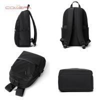 China Men's Business Polyester Backpack Large Capacity Laptop Black Portable Backpack Lightweight Soft Backpack Wholesale with Custom LOGO for sale