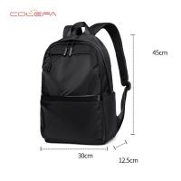 China Men's Business Polyester Backpack Large Capacity Laptop Black Portable Backpack Lightweight Soft Backpack Wholesale with Custom LOGO for sale
