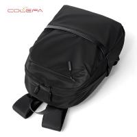 China Men's Business Polyester Backpack Large Capacity Laptop Black Portable Backpack Lightweight Soft Backpack Wholesale with Custom LOGO for sale